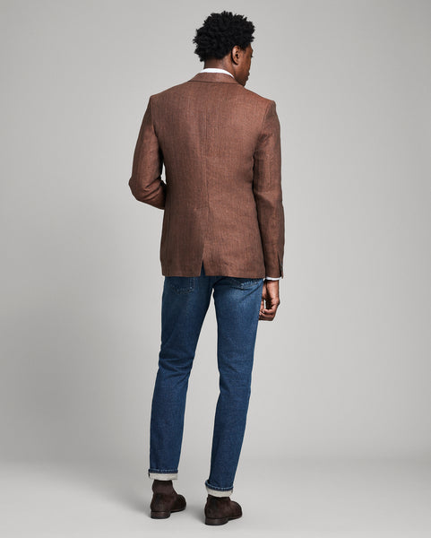 Linen Archie Jacket in Burnt Umber Color | Billy Reid