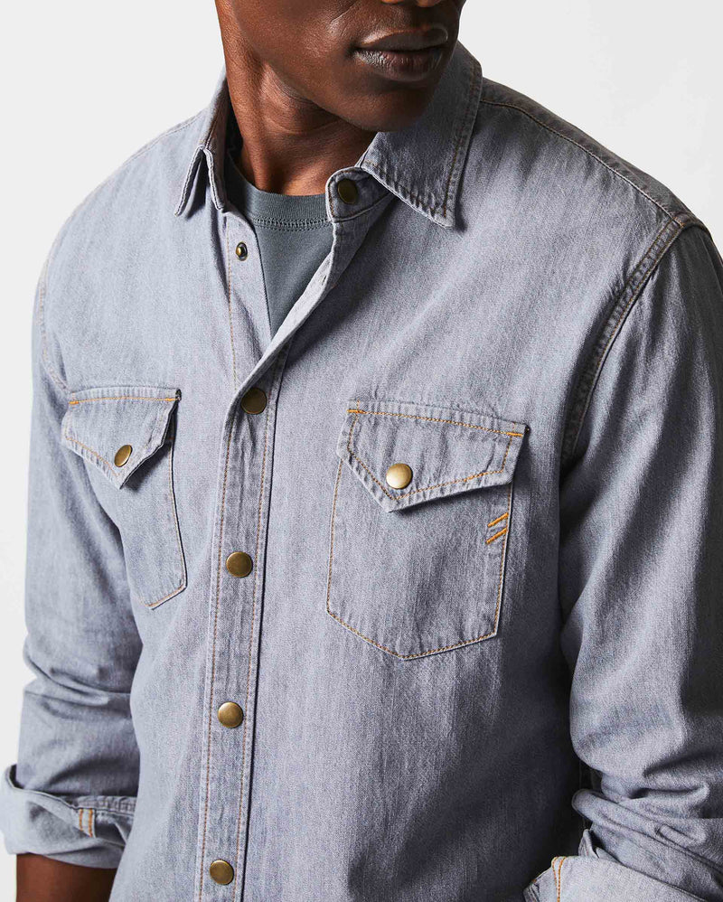 Shoals Denim Shirt | Timeless Denim Classic with Antique Brass Snaps ...