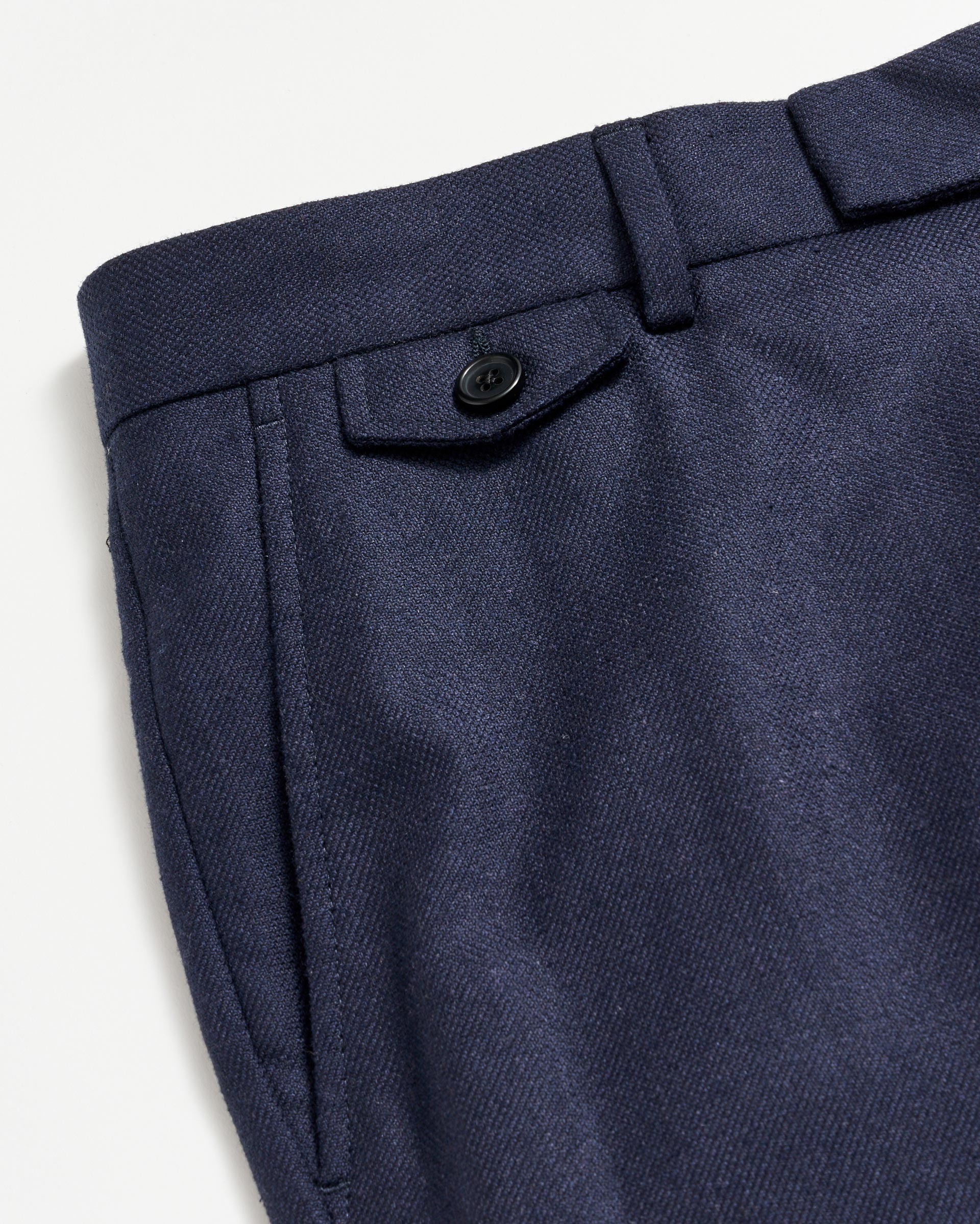 Flat Front Trouser - Silk-Wool Slim Fit - Navy | Billy Reid