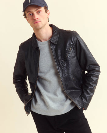 Blake Jacket in Black-Washed Lambskin | Signature Details and ...