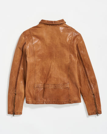 Black Lambskin Riding Jacket | Billy Reid