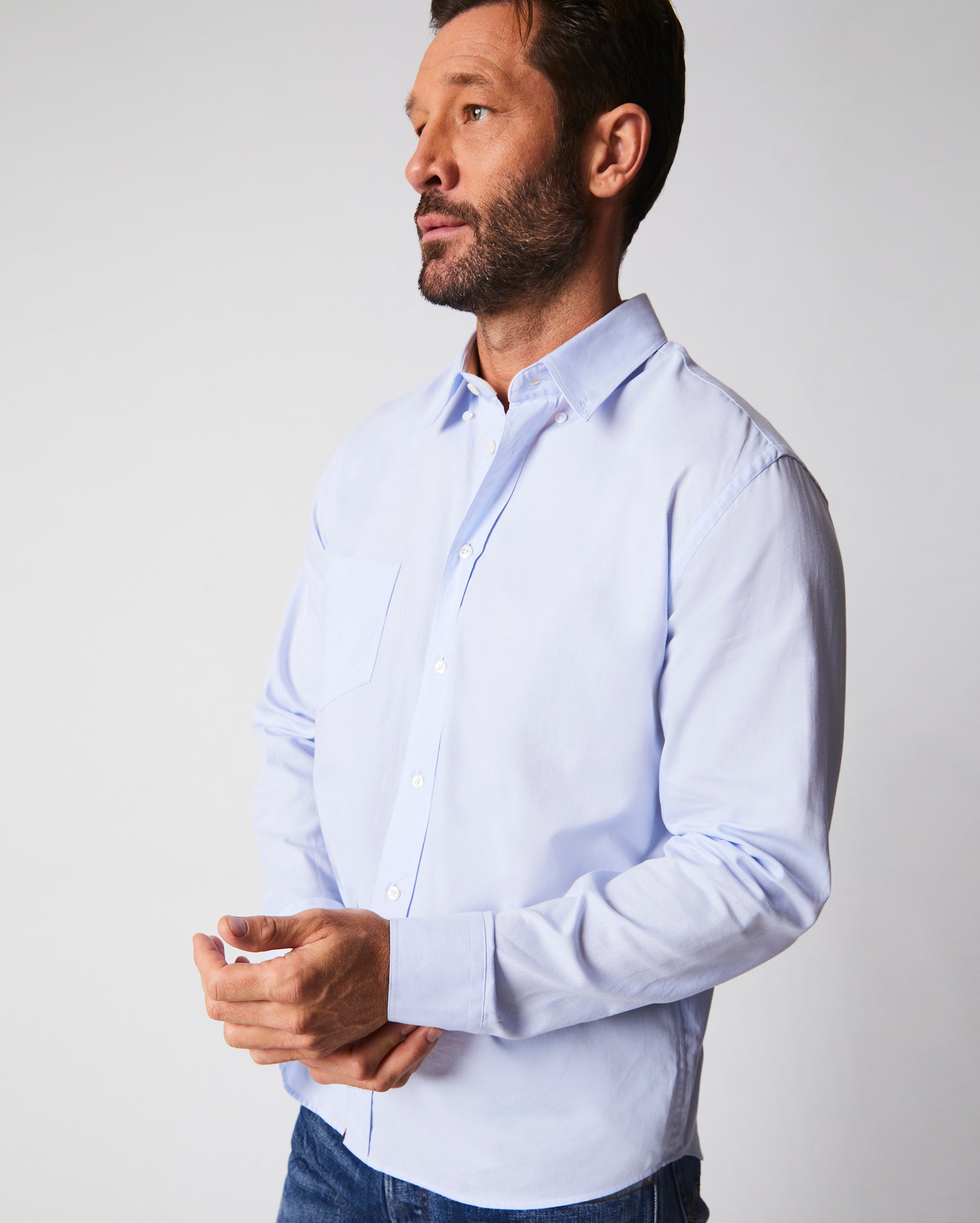 ARNIE OXFORD SHIRT IN LIGHT BLUE – Billy Reid
