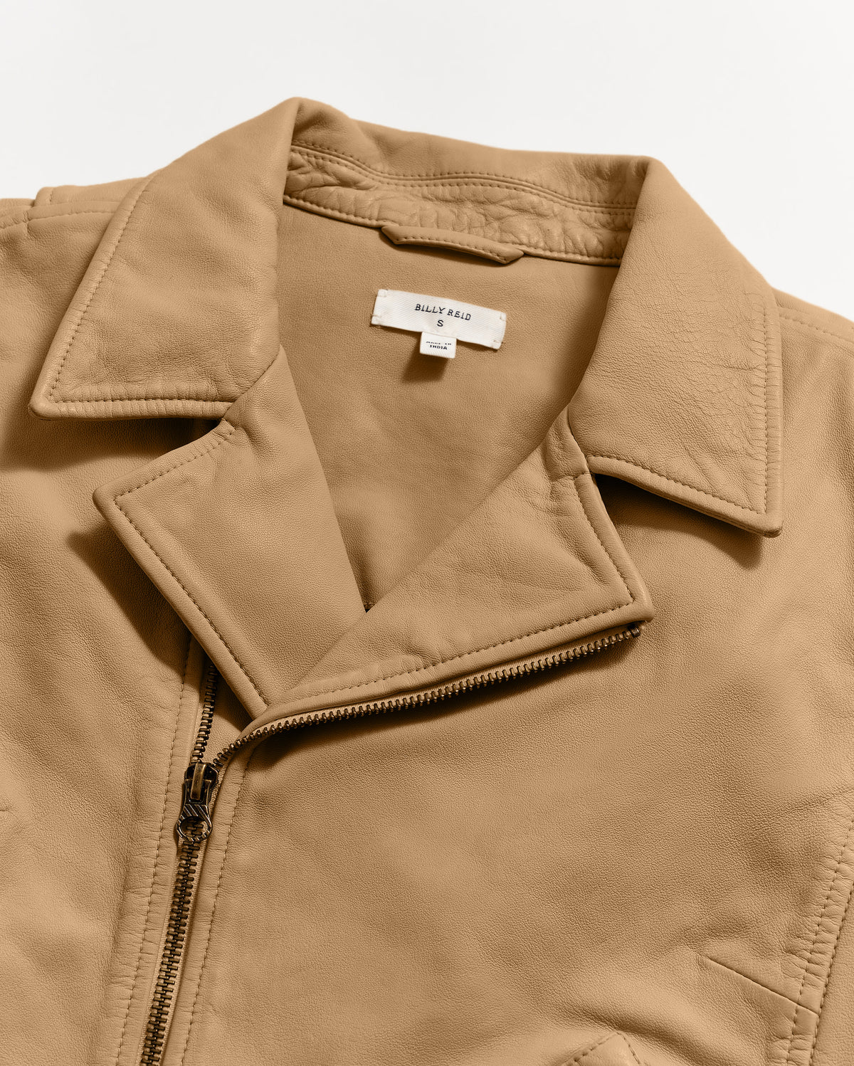 Classic Moto Leather Jacket - Soft Washed Lambskin with Antique Brass ...