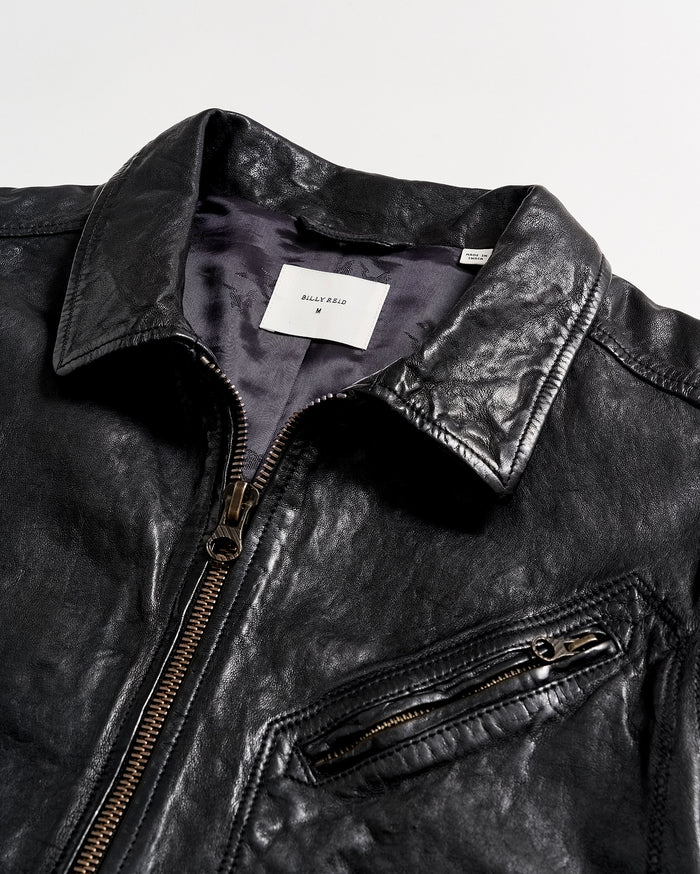 Blake Jacket in Black-Washed Lambskin | Signature Details and ...